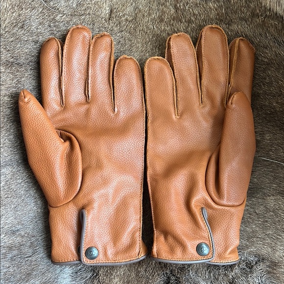 J. Crew | Accessories | J Crew Tan And Orange Leather Gloves With ...
